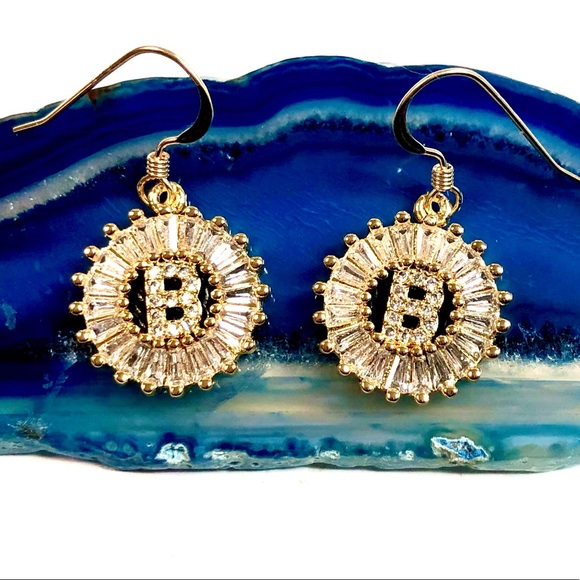 jasmines jewels | Jewelry | Initial B Earrings Letter B Personalized B ...